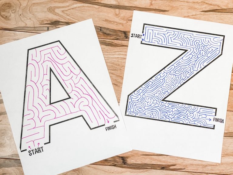 Alphabet Brain Maze Bundle (26 pages!) – SHOP | The Soccer Mom Blog